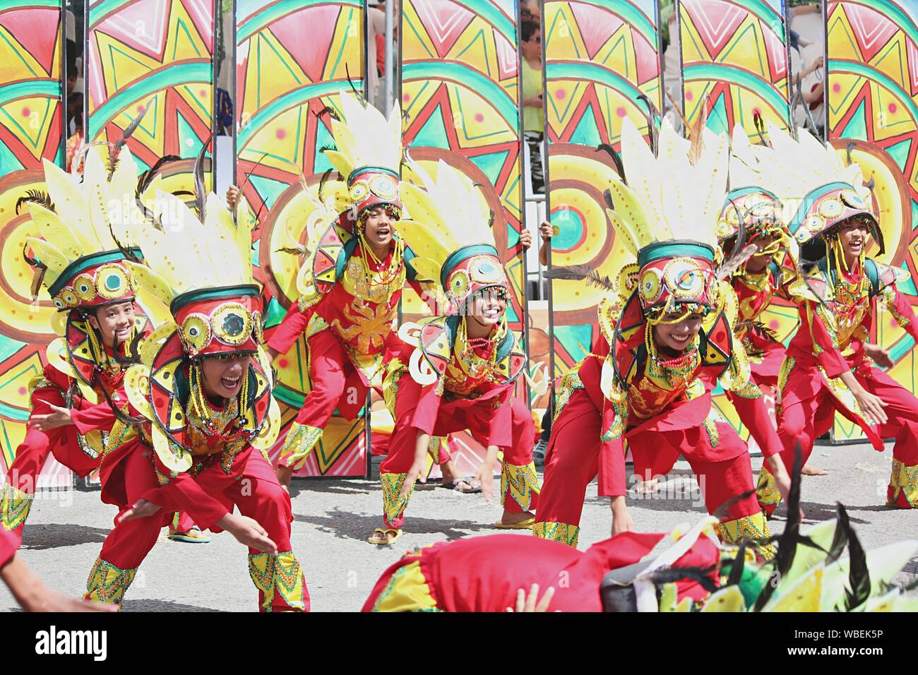 Davao City, Philippines-August 2014: Street dancing participants in ...