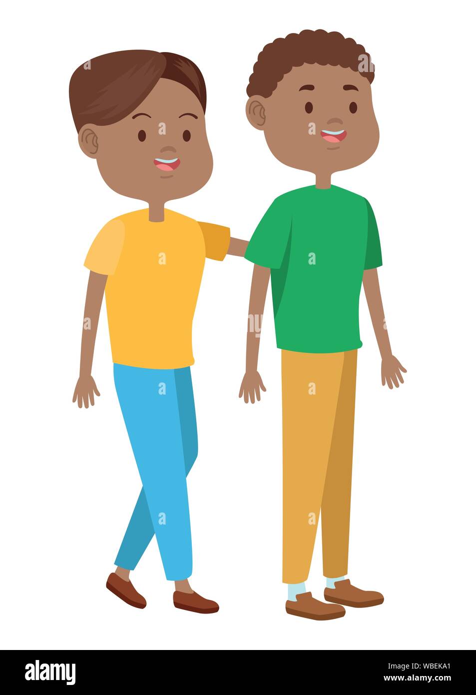 Teenagers friends smiling and greeting cartoons Stock Vector Image ...