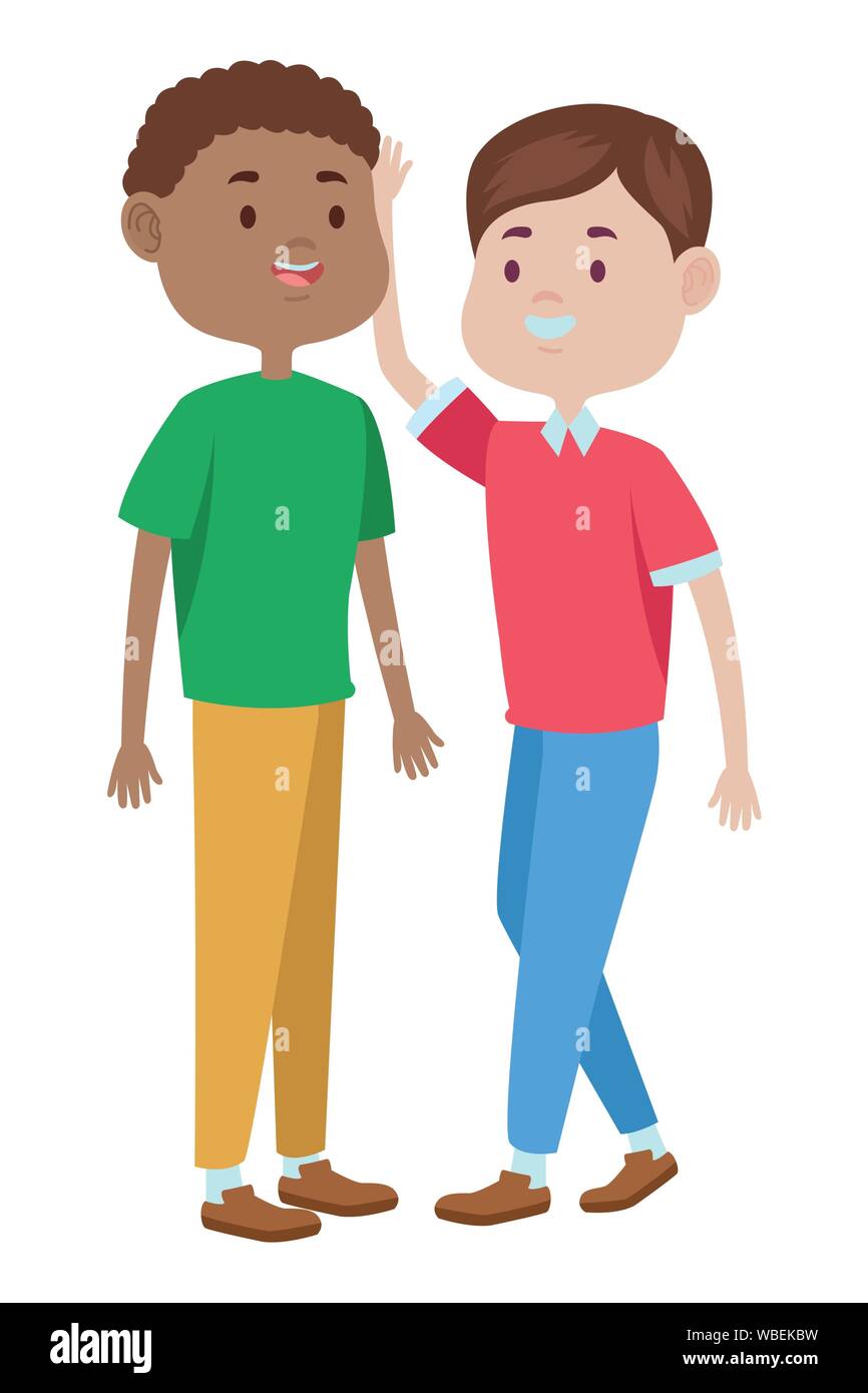Teenagers friends smiling and greeting cartoons Stock Vector Image ...