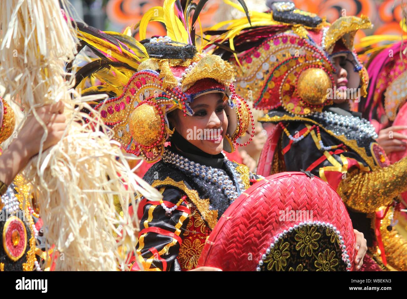 Davao City, Philippines-August 2014: Medium close up of streetdancers ...