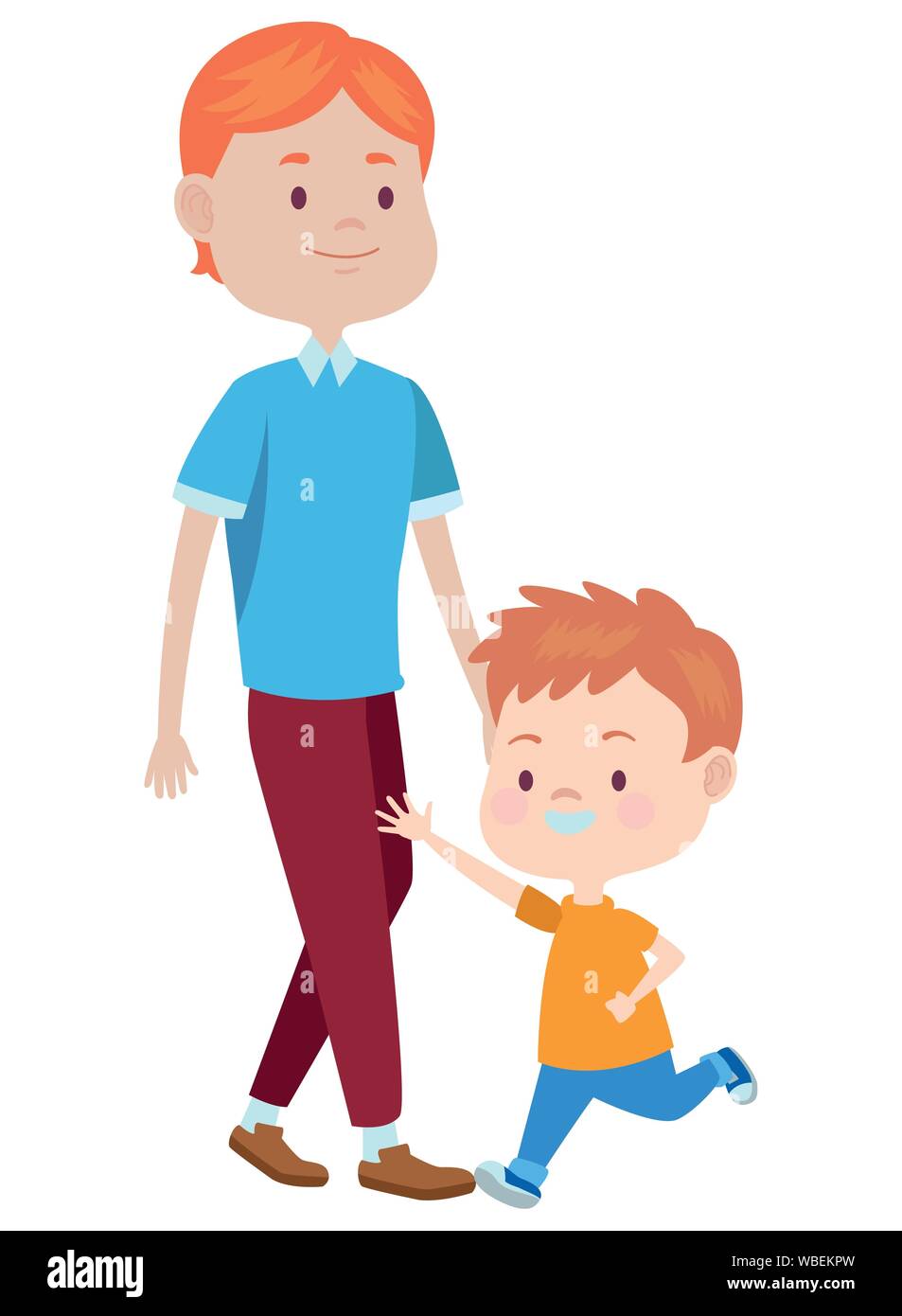 Sungle father with children cartoons Stock Vector Image & Art - Alamy