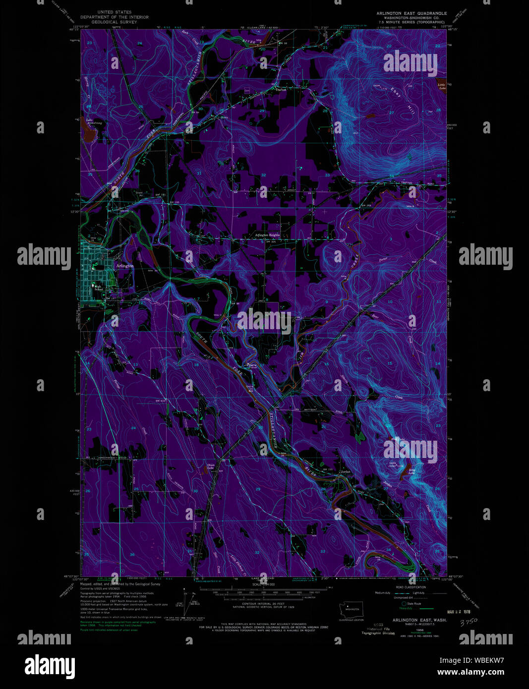 Map of arlington washington hi-res stock photography and images - Alamy