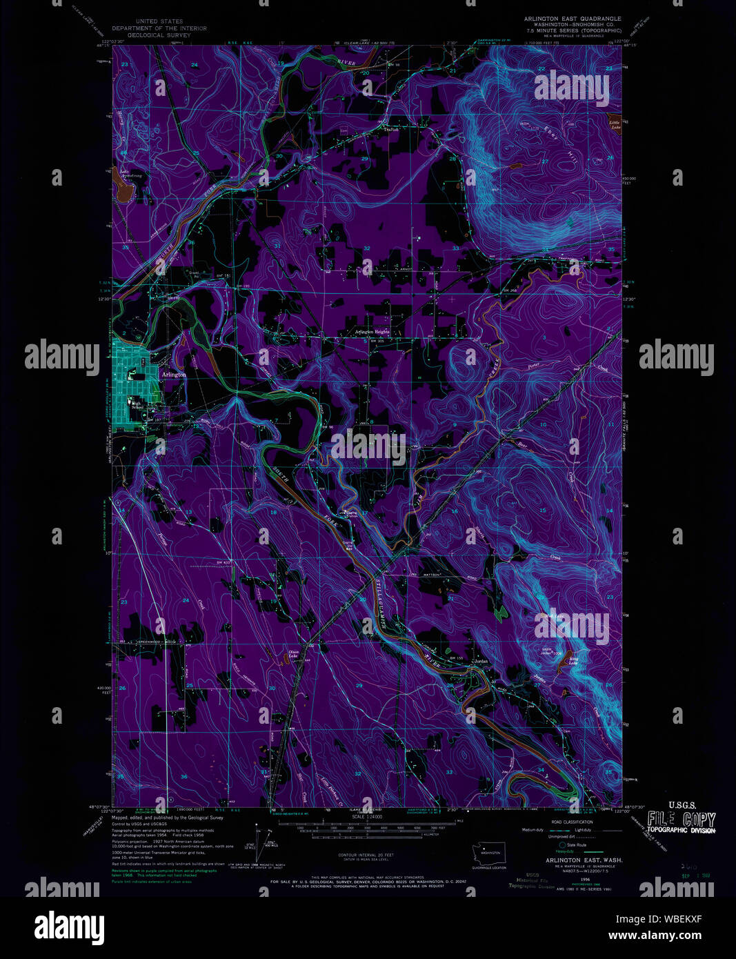 Map of arlington washington hi-res stock photography and images - Alamy
