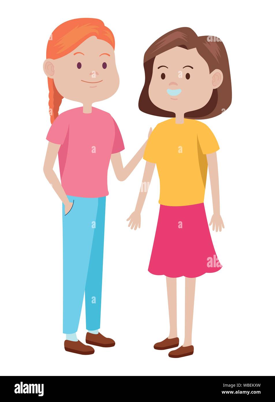 Teenagers friends smiling and greeting cartoons Stock Vector Image ...
