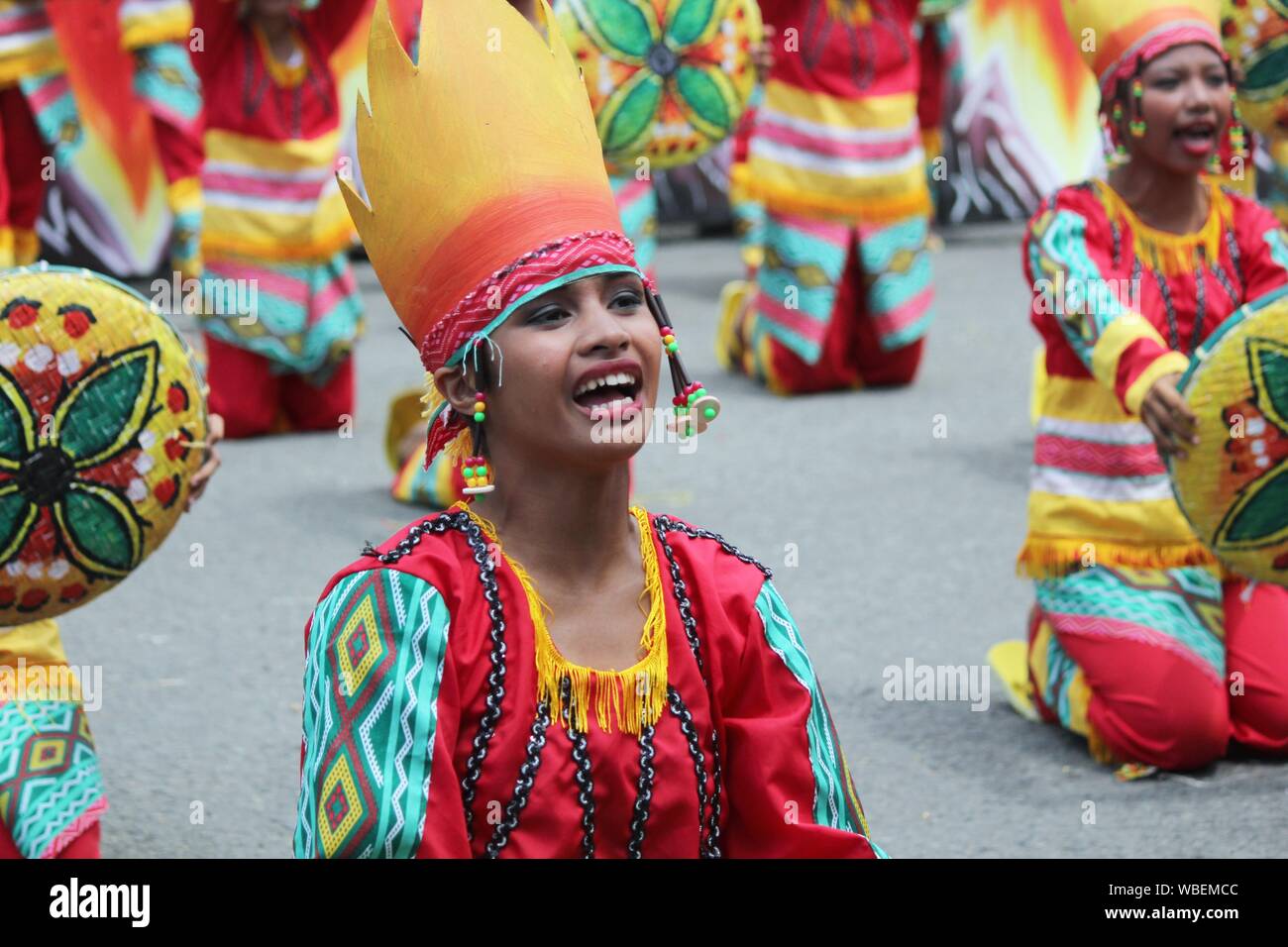 Davao City, Philippines-August 2014: Medium close up of participants in ...