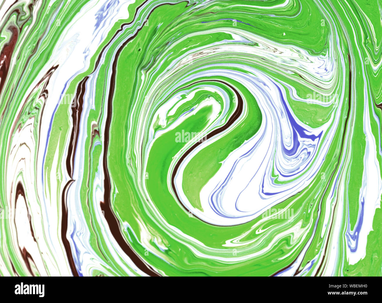 Liquid marbling green paint mix texture. Grunge acrylic paint stains ...