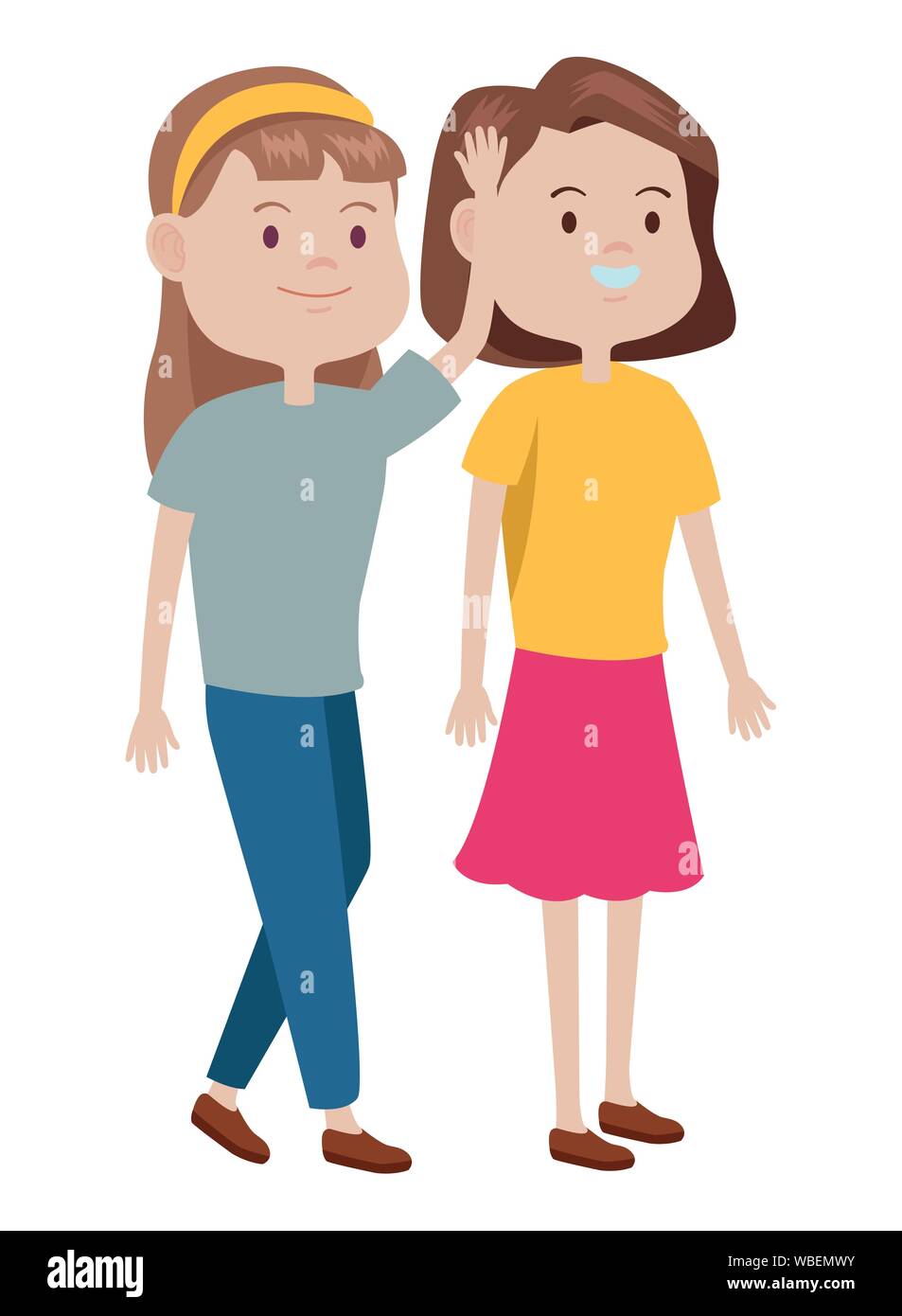 Teenagers friends smiling and greeting cartoons Stock Vector Image ...