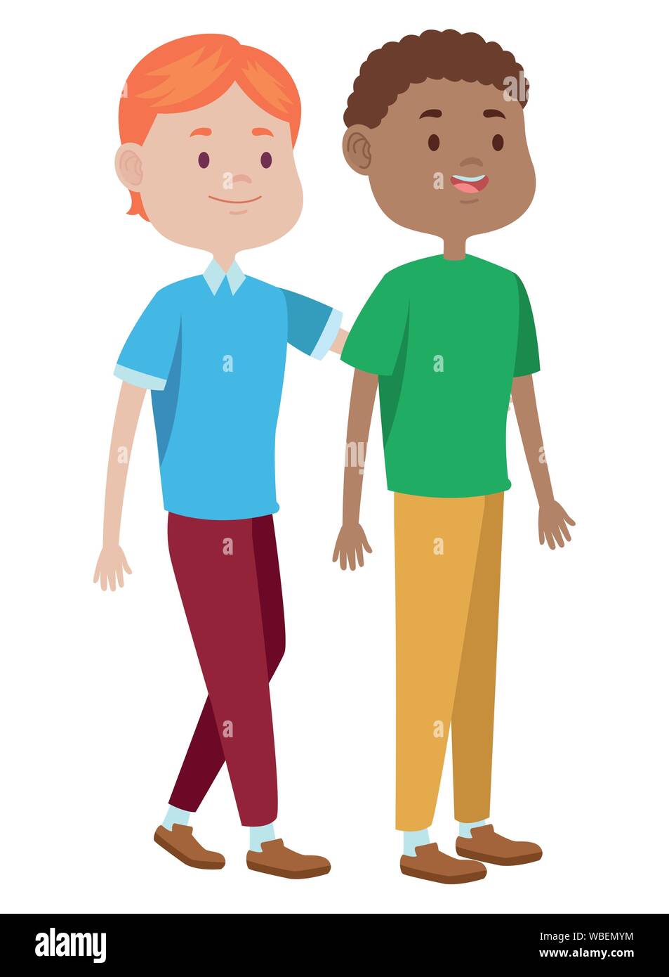 Teenagers friends smiling and greeting cartoons Stock Vector Image ...