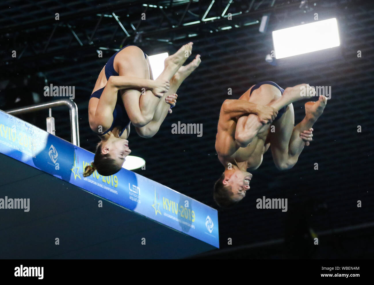 KYIV, UKRAINE - AUGUST 9, 2019: Antonia-Mihaela PAVEL and Constantin ...