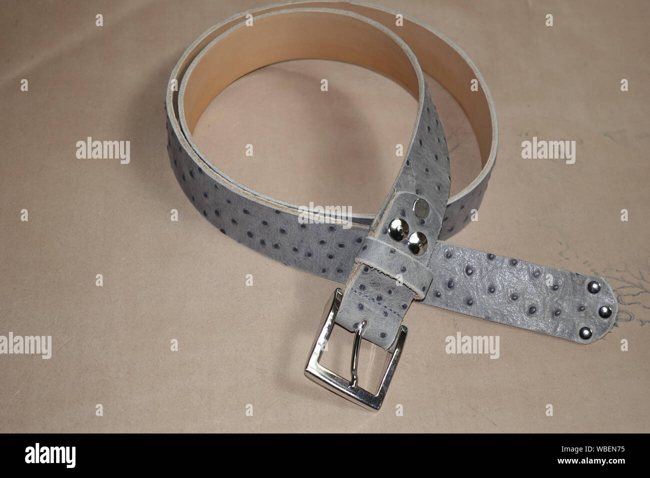 Leather belt handmade Stock Photo - Alamy