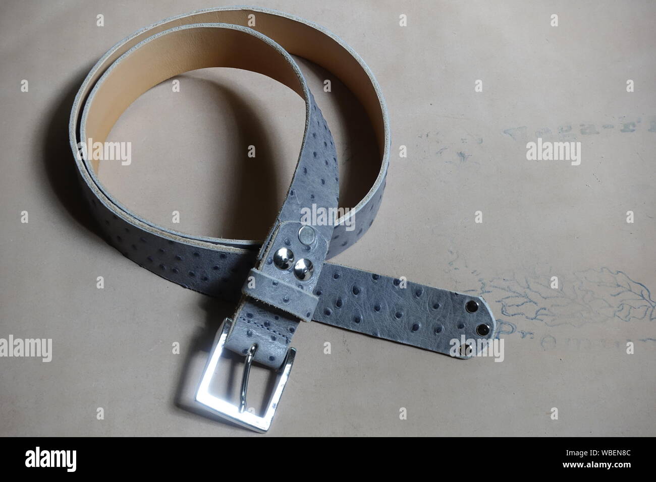 Leather belt handmade Stock Photo - Alamy