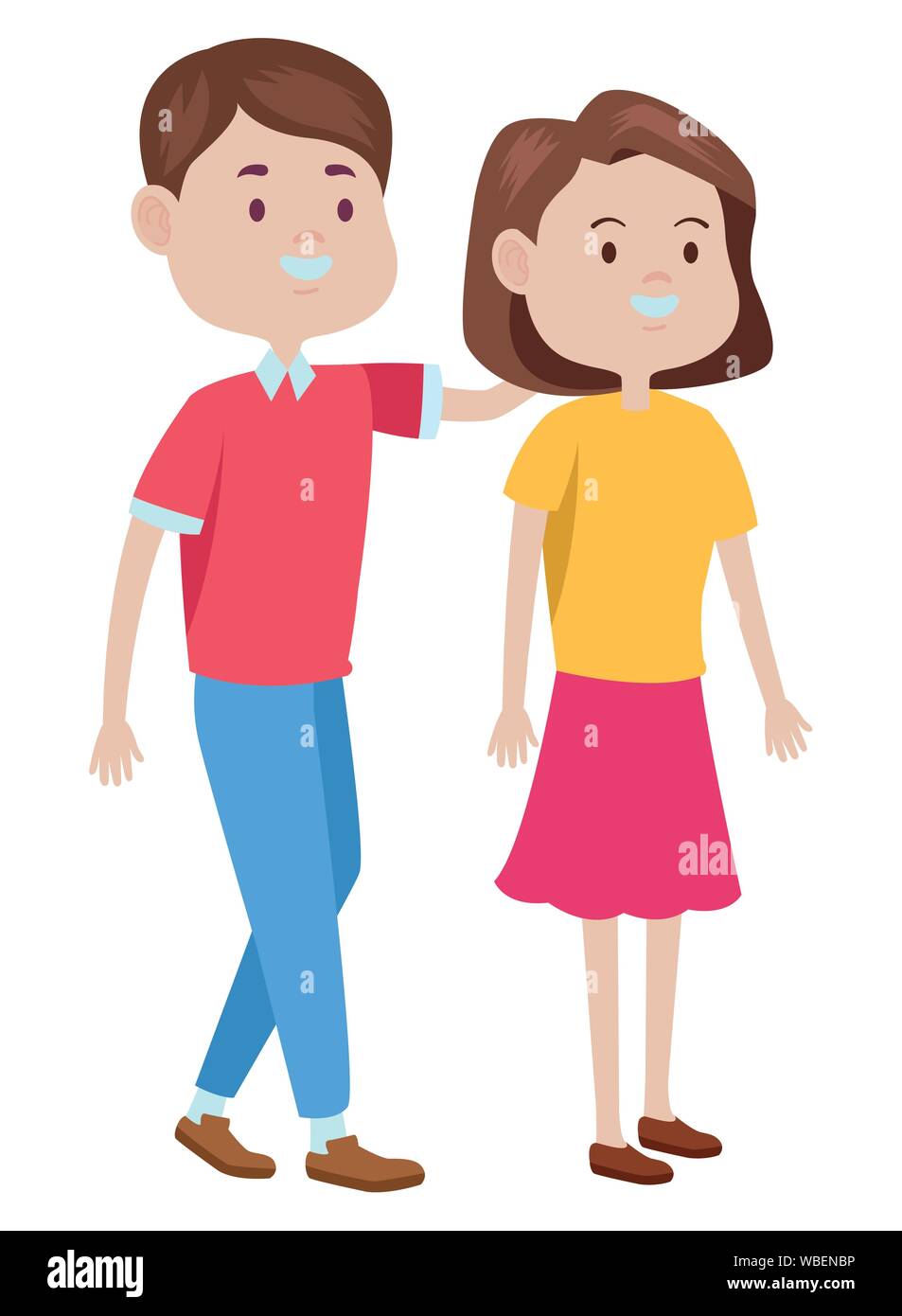 Teenagers friends smiling and greeting cartoons Stock Vector Image ...