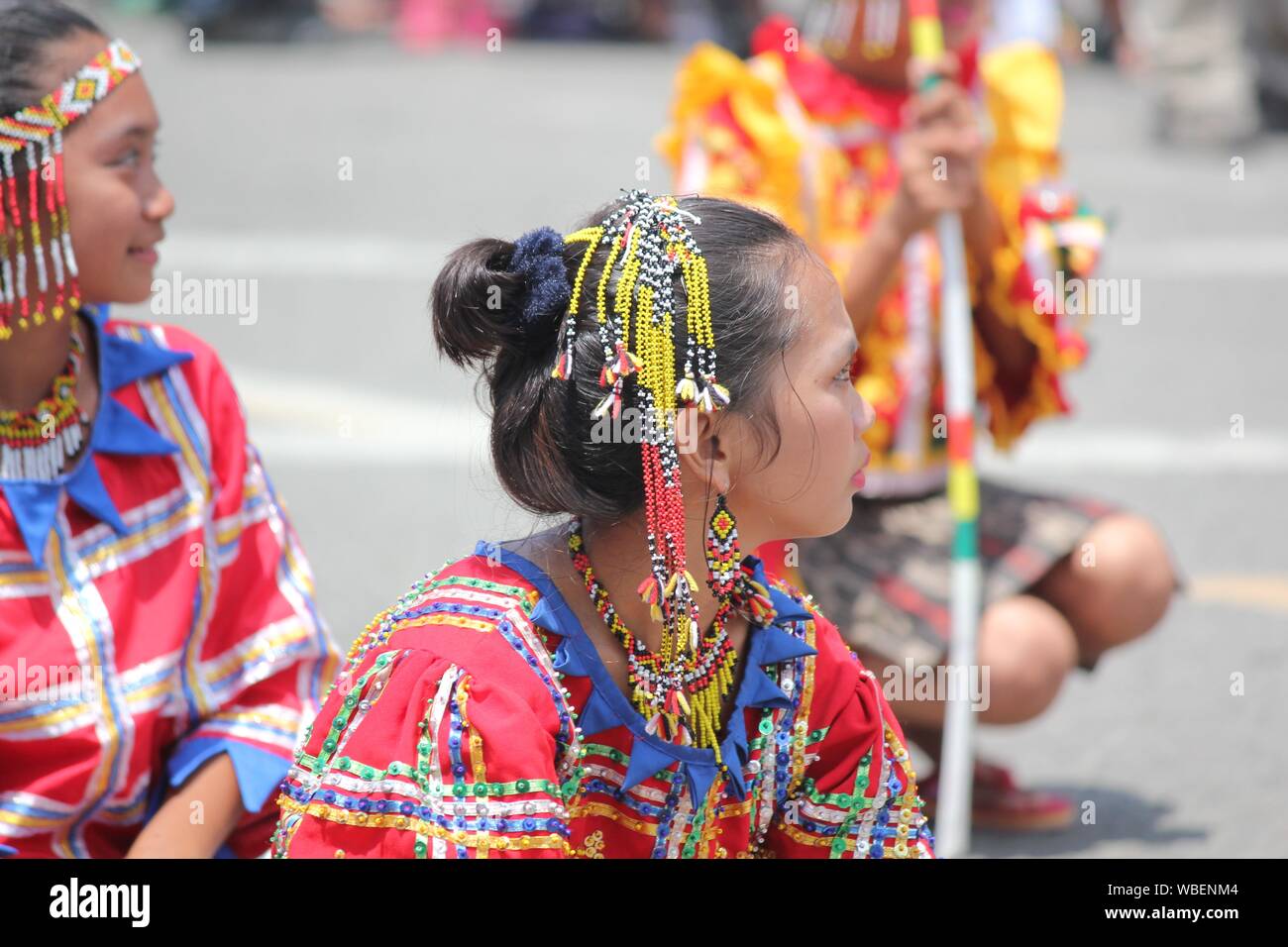 Davao City, Philippines-August 2014: Side view medium close up of a ...