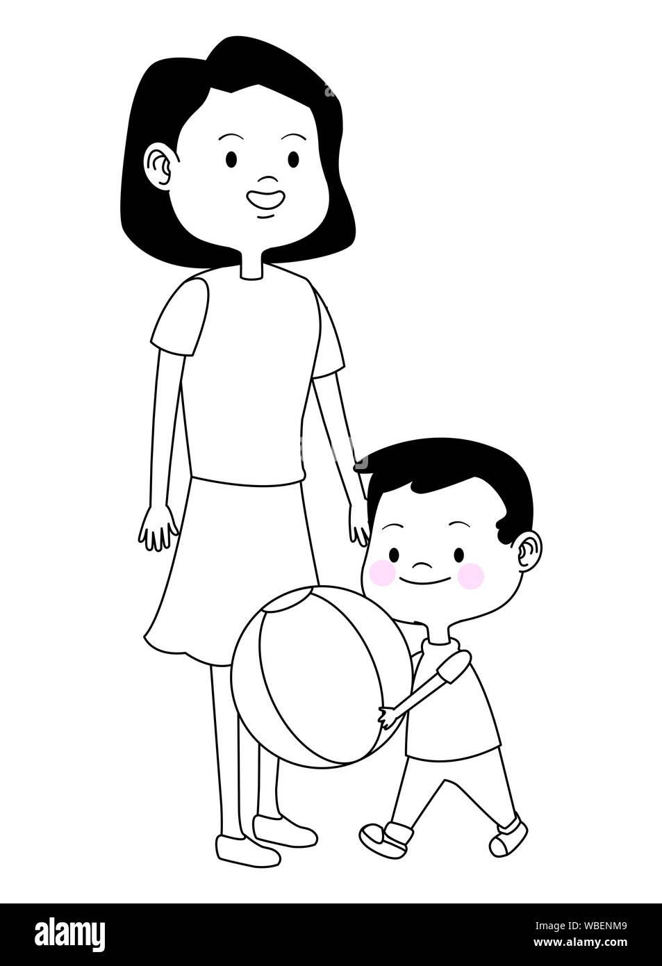 Single Parent Family Clipart Black And White