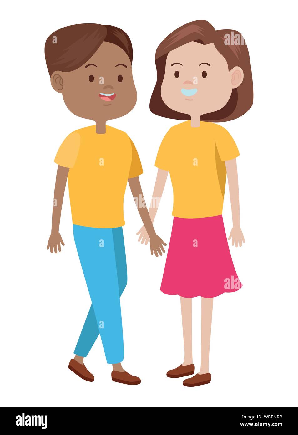 Teenagers friends smiling and greeting cartoons Stock Vector Image ...