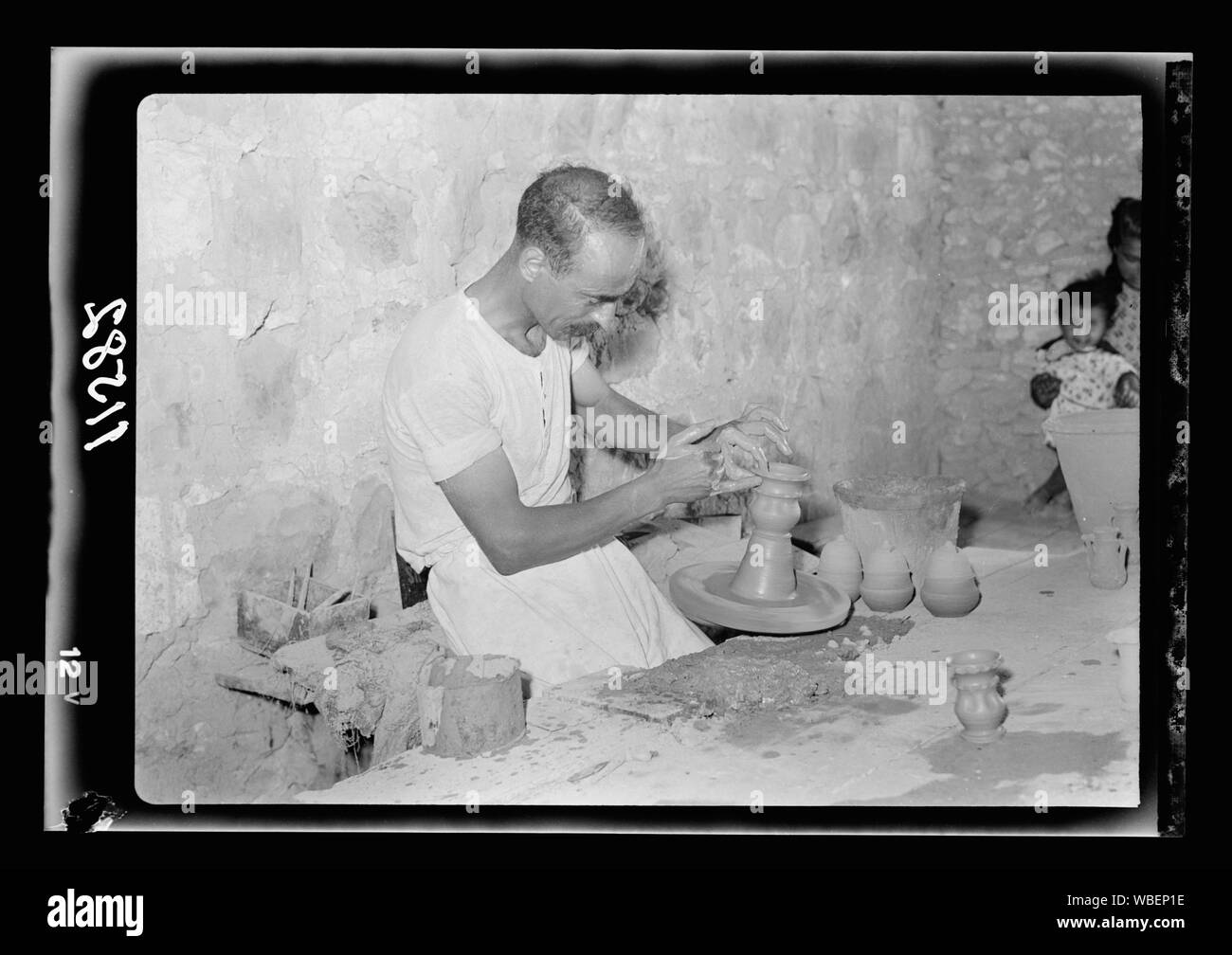 Ancient pottery wheel middle east Black and White Stock Photos & Images ...