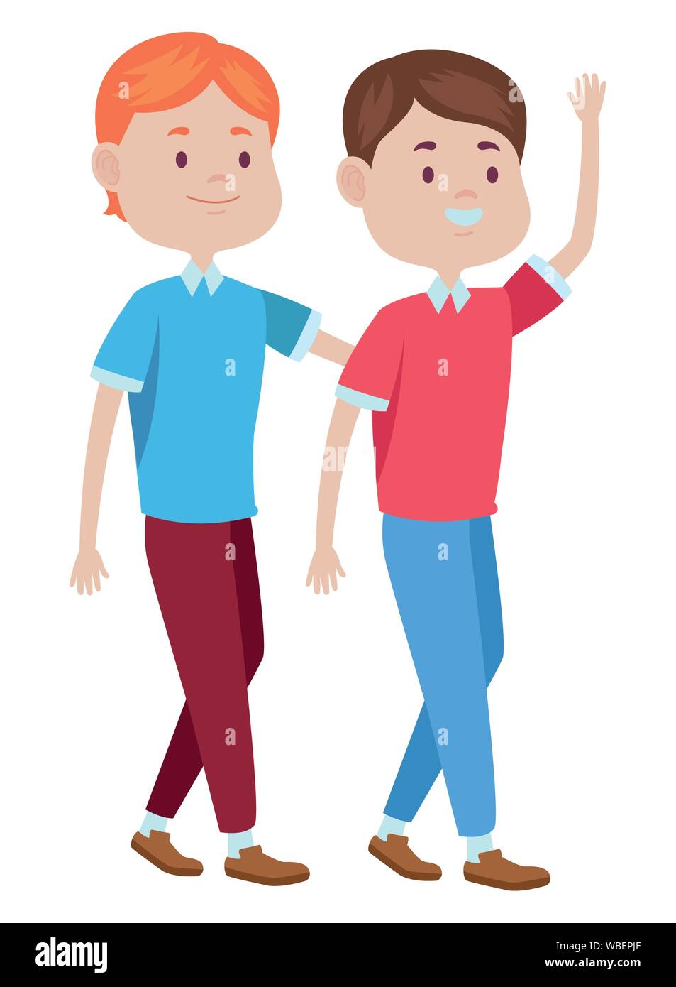 Teenagers friends smiling and greeting cartoons Stock Vector Image ...