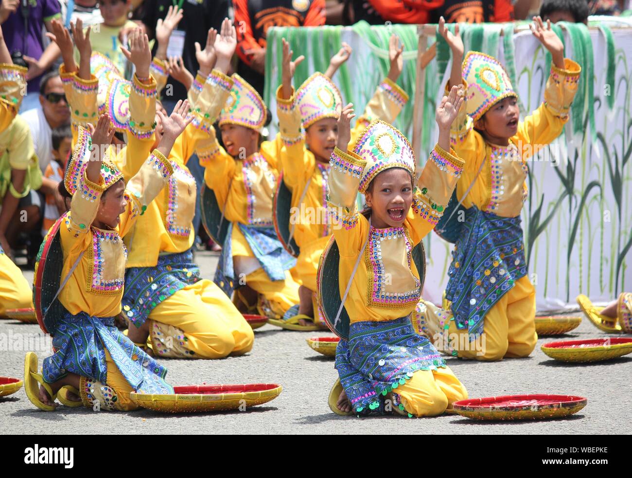 Davao City, Philippines-August 2014: Lively show from prformers at the ...