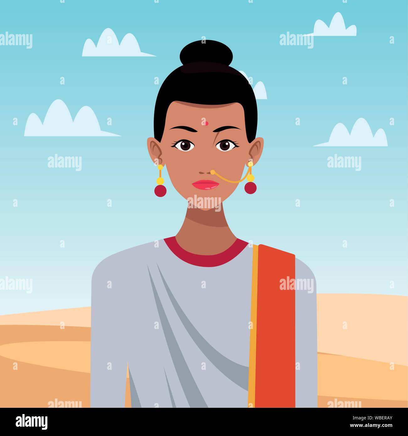 indian asian oriental culture cartoon Stock Vector Image & Art - Alamy