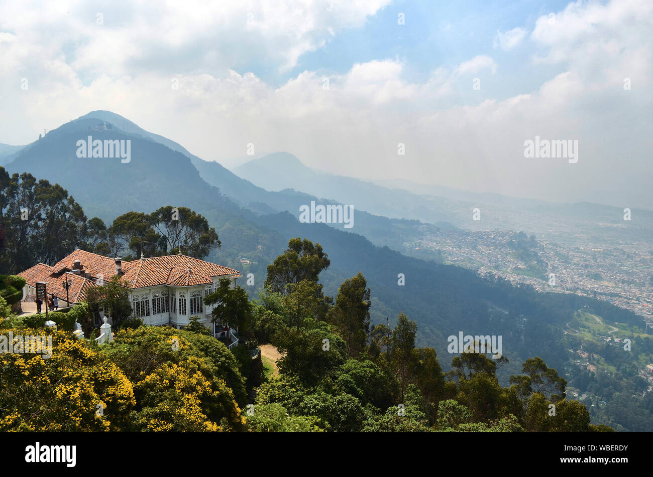 BOGOTA, COLOMBIA - JANUARY 25, 2014: View from the funicular in ...