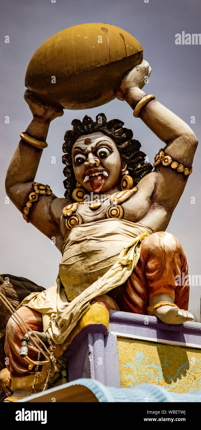 Madurai, India, Mar 10, 2018 - Close detail of statues on tranditional ...