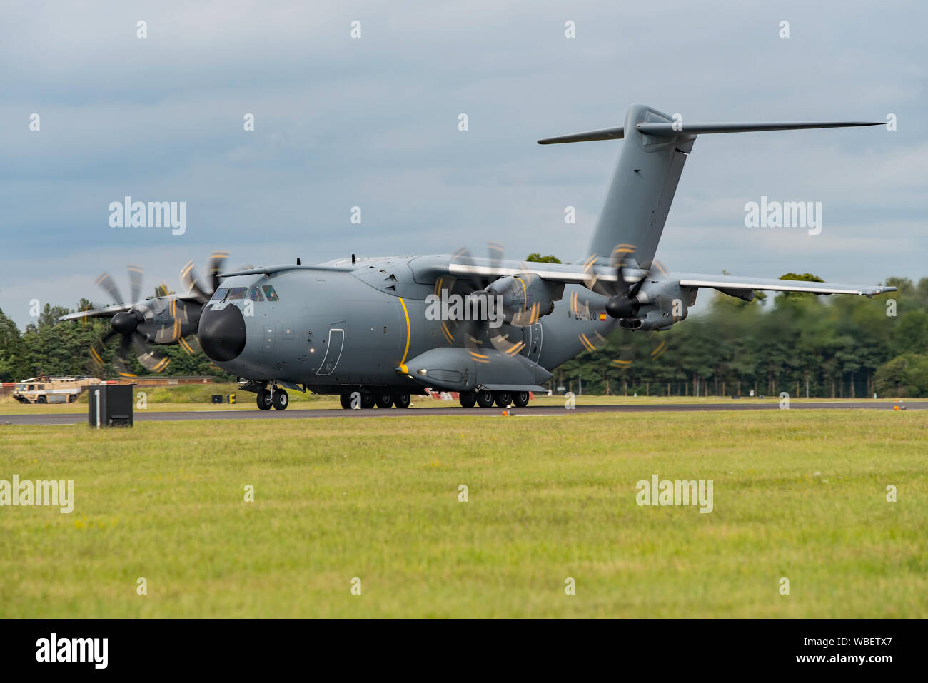 Airbus A400M military transport aircraft on it's take off run for ...