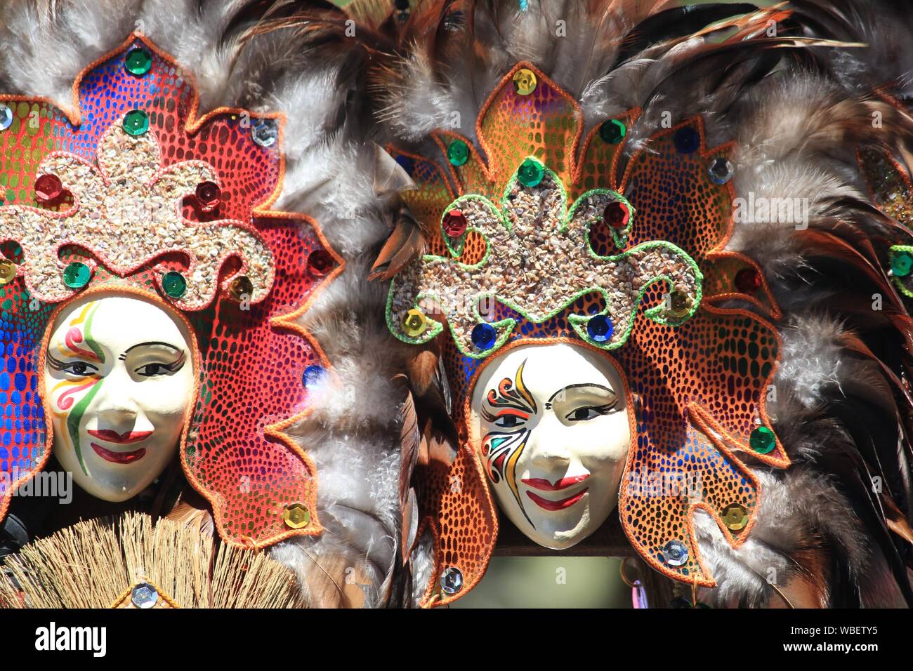 Davao City, Philippines-August 2014: Close up of colorful masks sold at ...