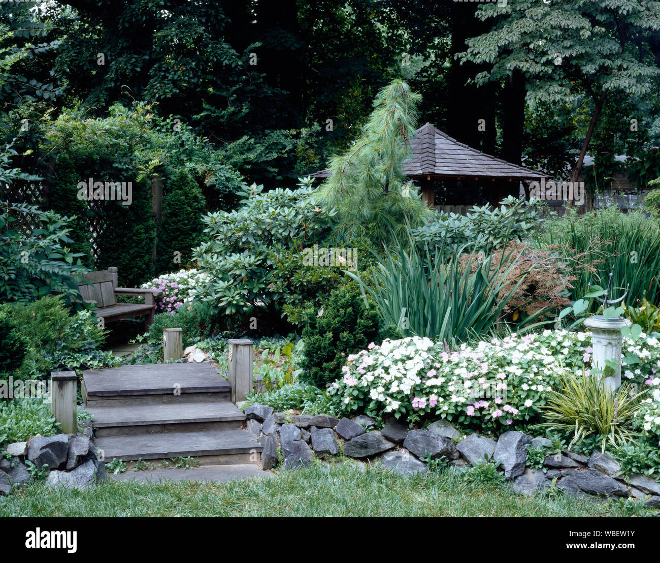 Garden scene in northern Virginia Stock Photo - Alamy