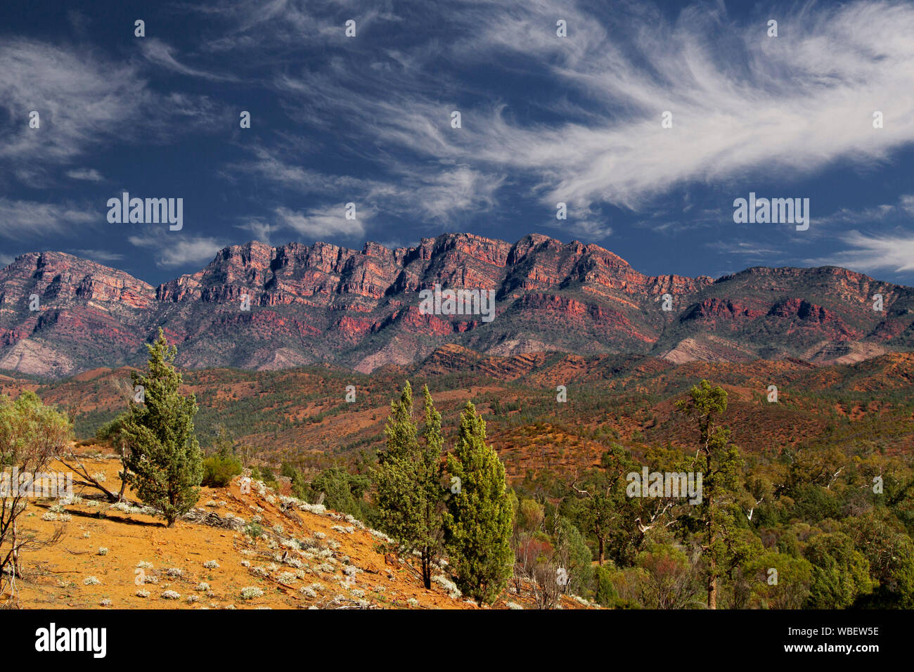 Stunning landscape in Flinders Ranges National Park with rugged red ...