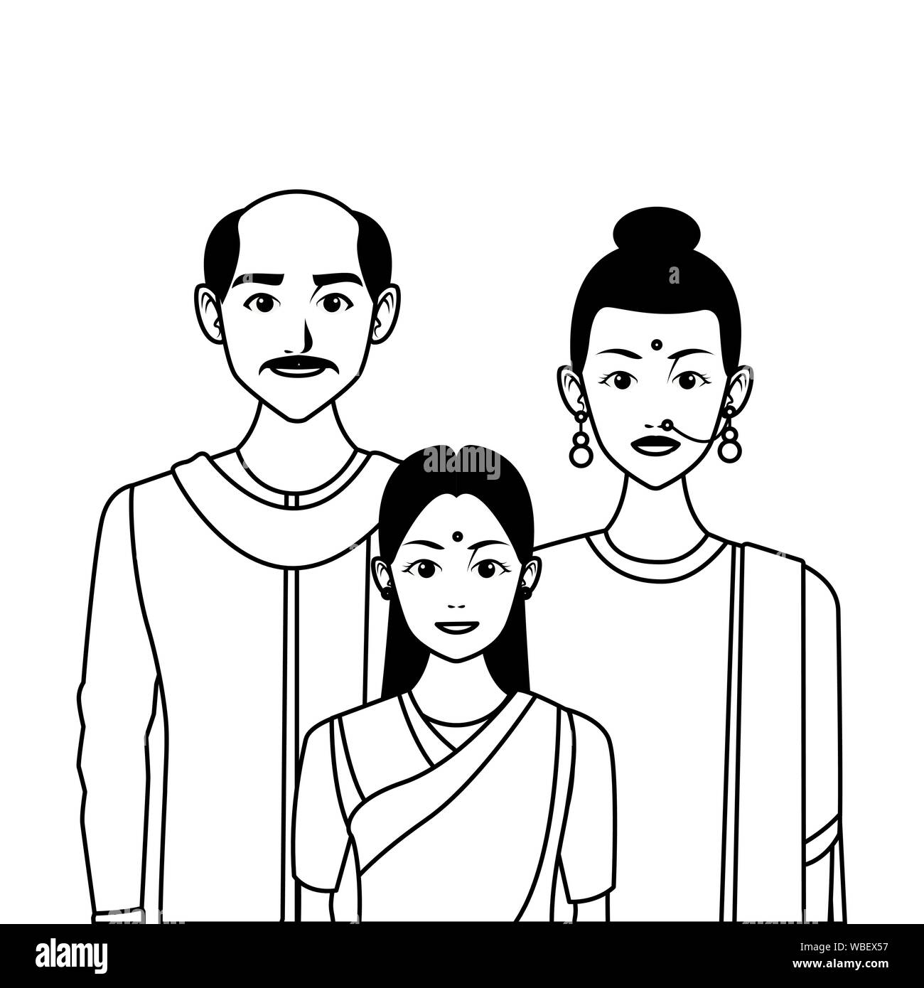 indian asian oriental culture cartoon Stock Vector Image & Art - Alamy