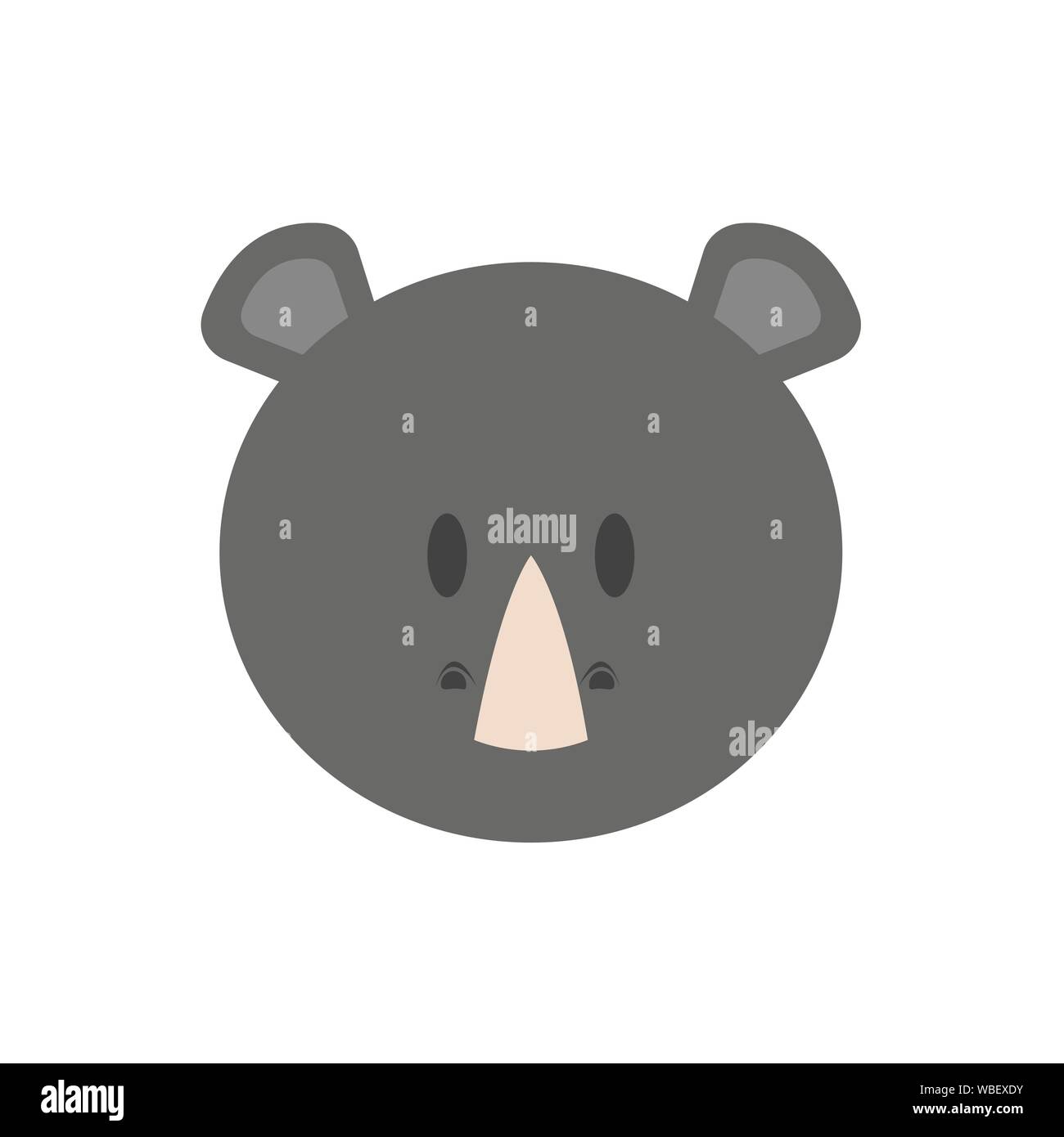 Cute rhino face Stock Vector Image & Art - Alamy