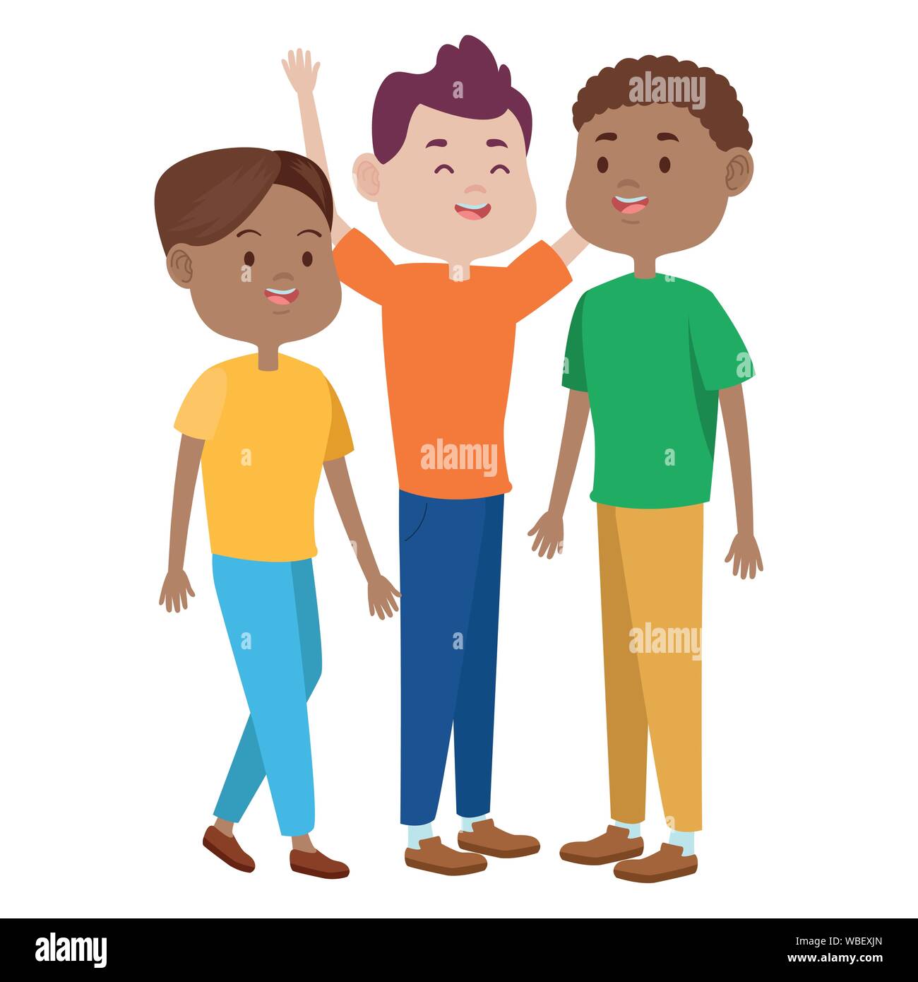 Teenagers friends smiling and greeting cartoons Stock Vector Image ...