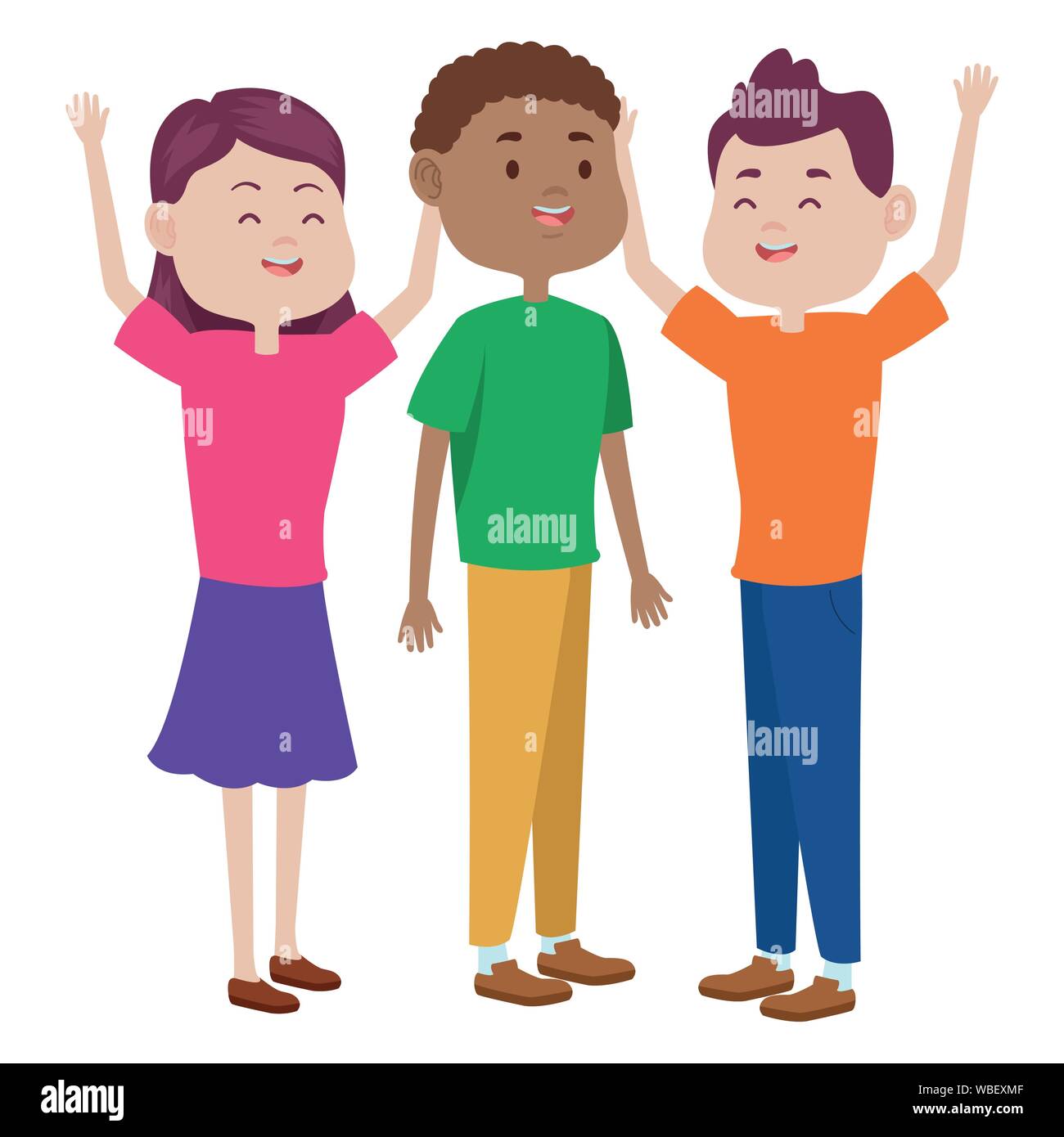 Teenagers friends smiling and greeting cartoons Stock Vector Image ...