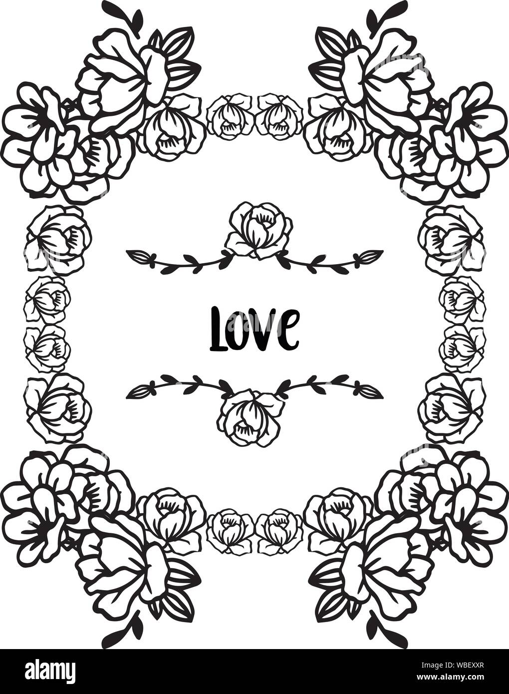 Template of card love, with beautiful wallpaper leaf floral frame ...