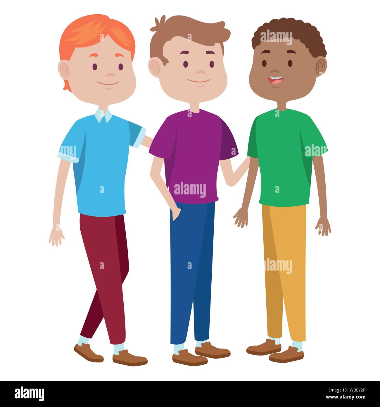 Teenagers friends smiling and greeting cartoons Stock Vector Image ...