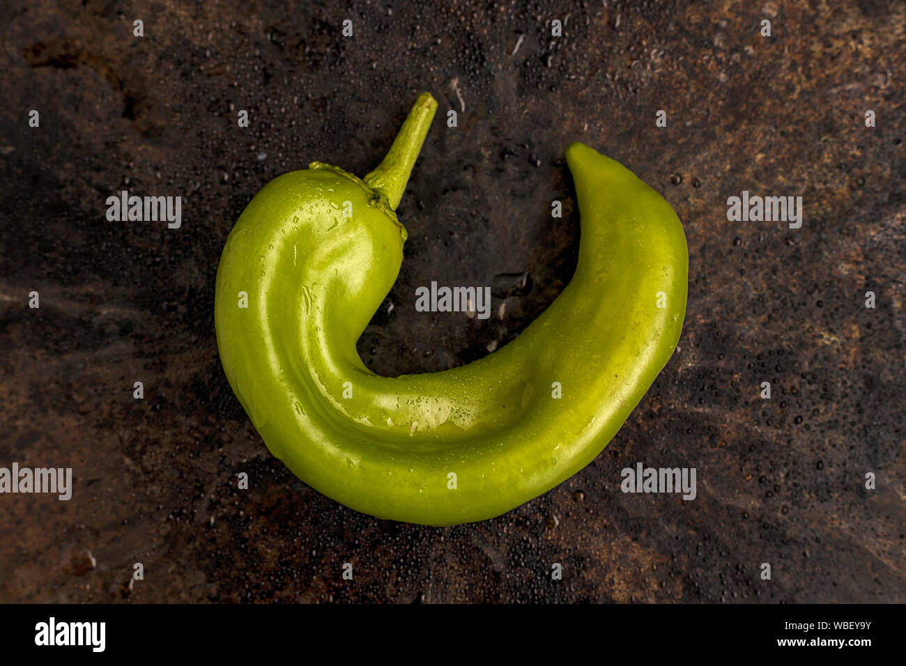 A studio image of an overview of a hatch chili pepper Stock Photo - Alamy