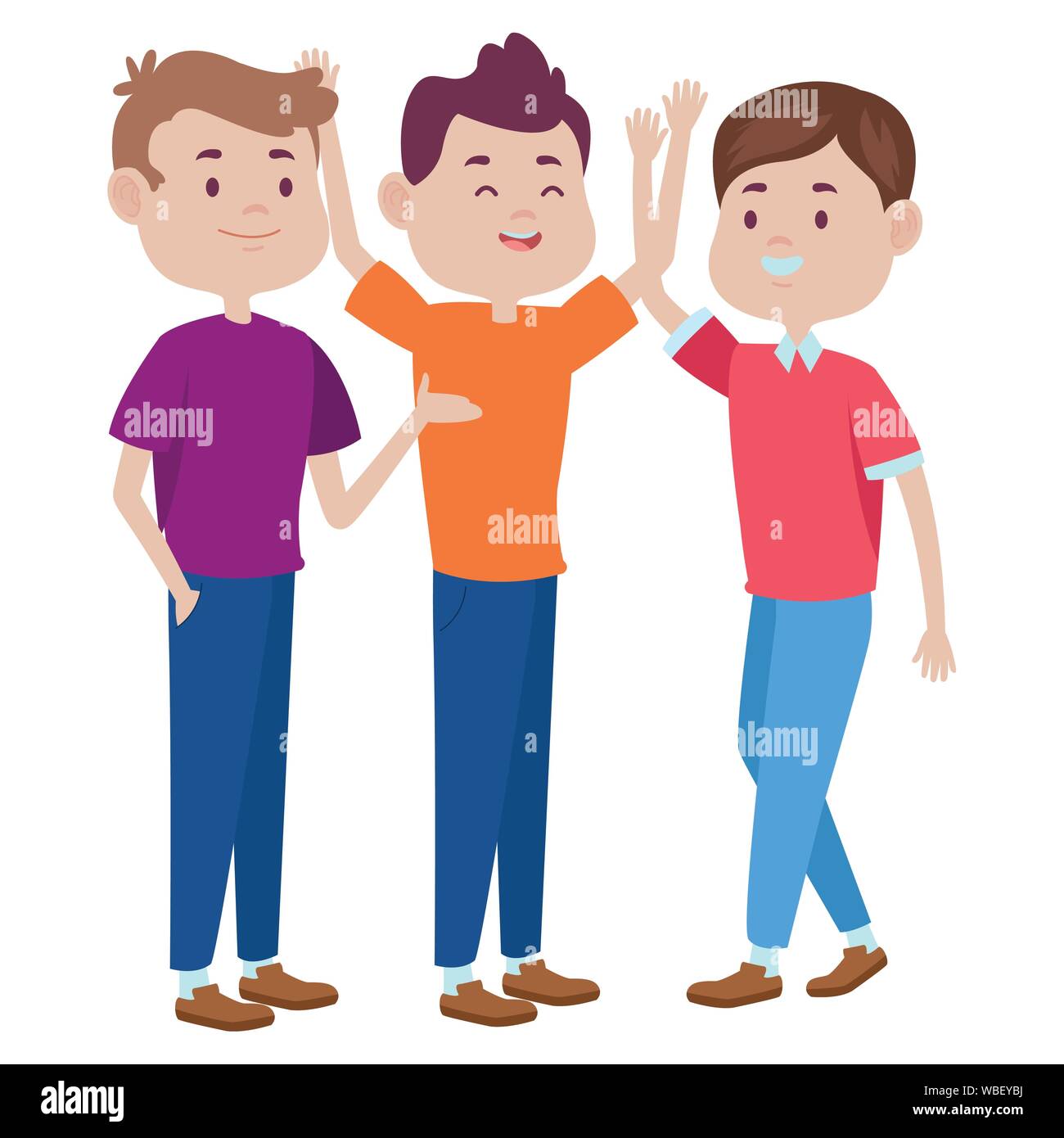 Teenagers friends smiling and greeting cartoons Stock Vector Image ...