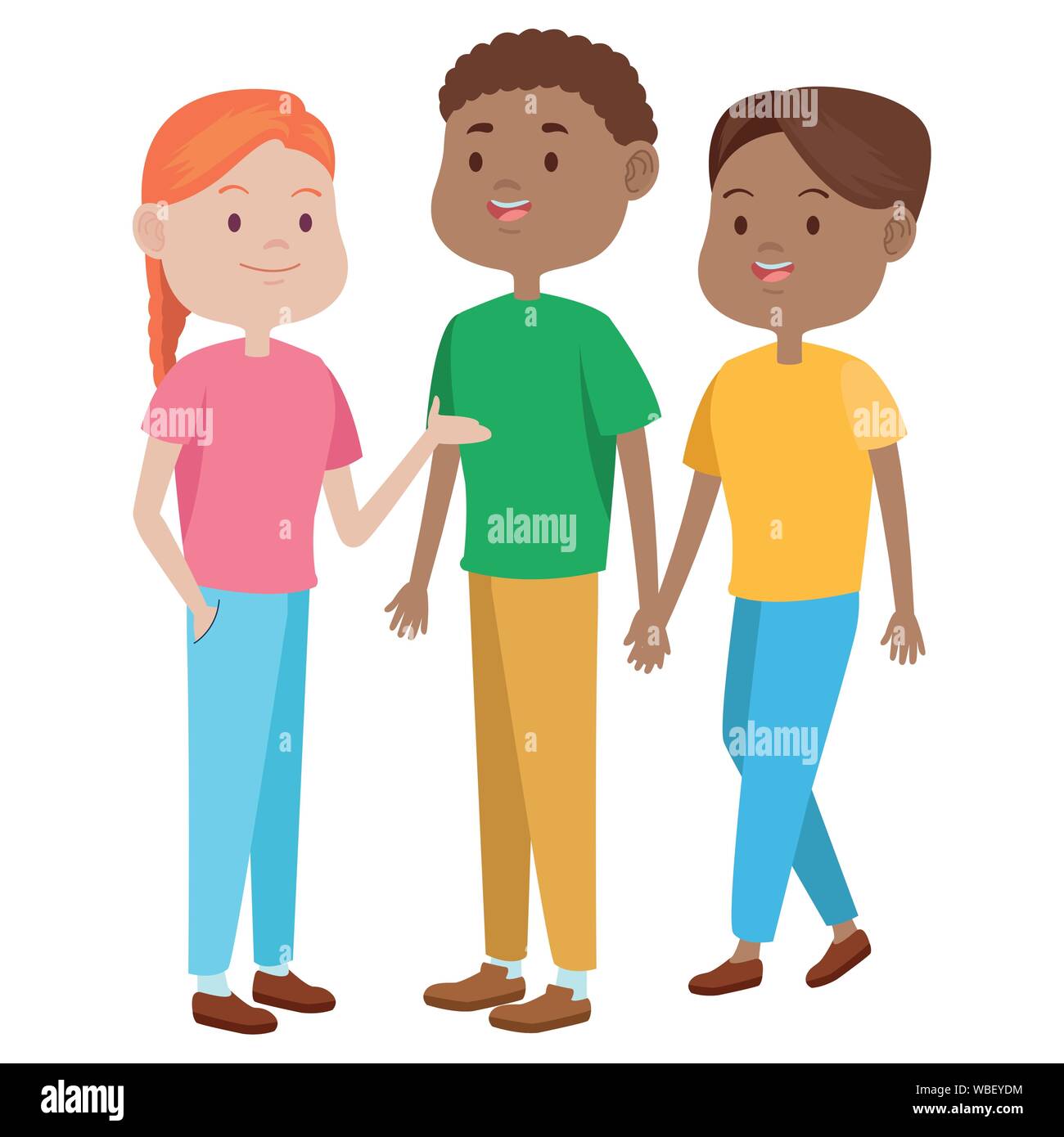 Teenagers friends smiling and greeting cartoons Stock Vector Image ...