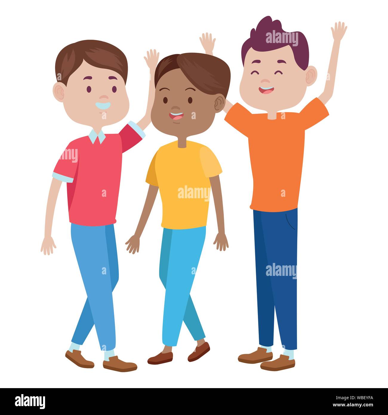 Teenagers friends smiling and greeting cartoons Stock Vector Image ...