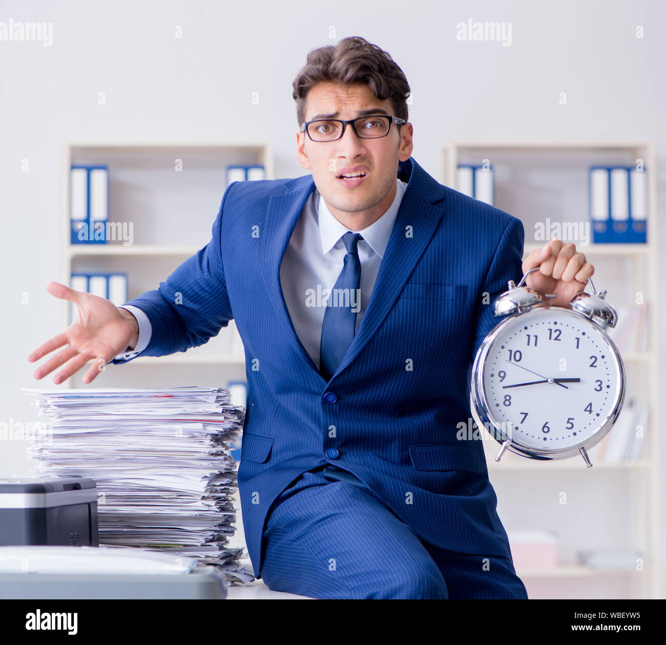 The businessman making copies in copying machine Stock Photo - Alamy