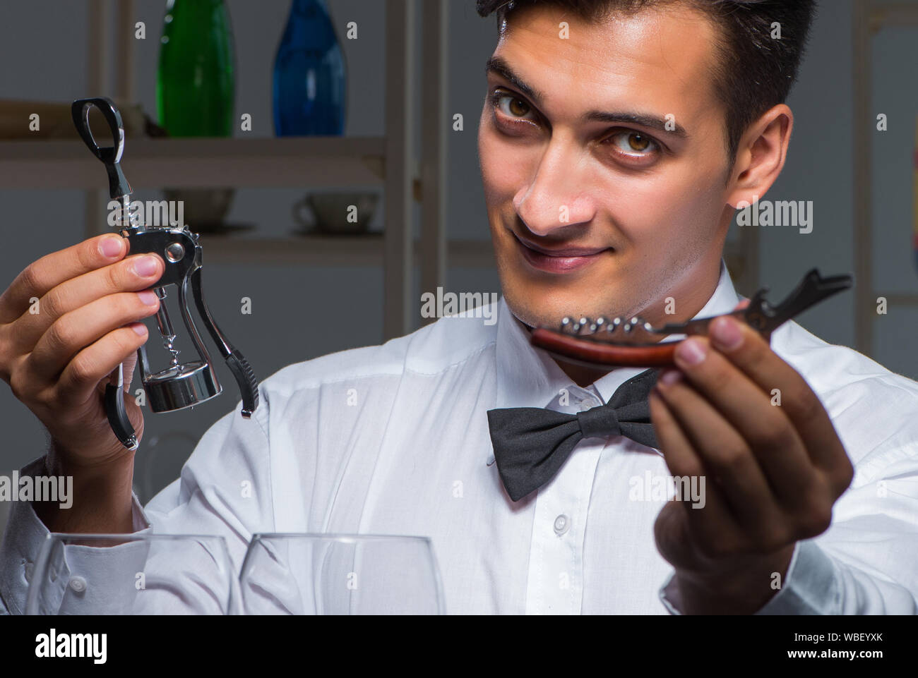 Sommelier presenting red wine serving hi-res stock photography and ...