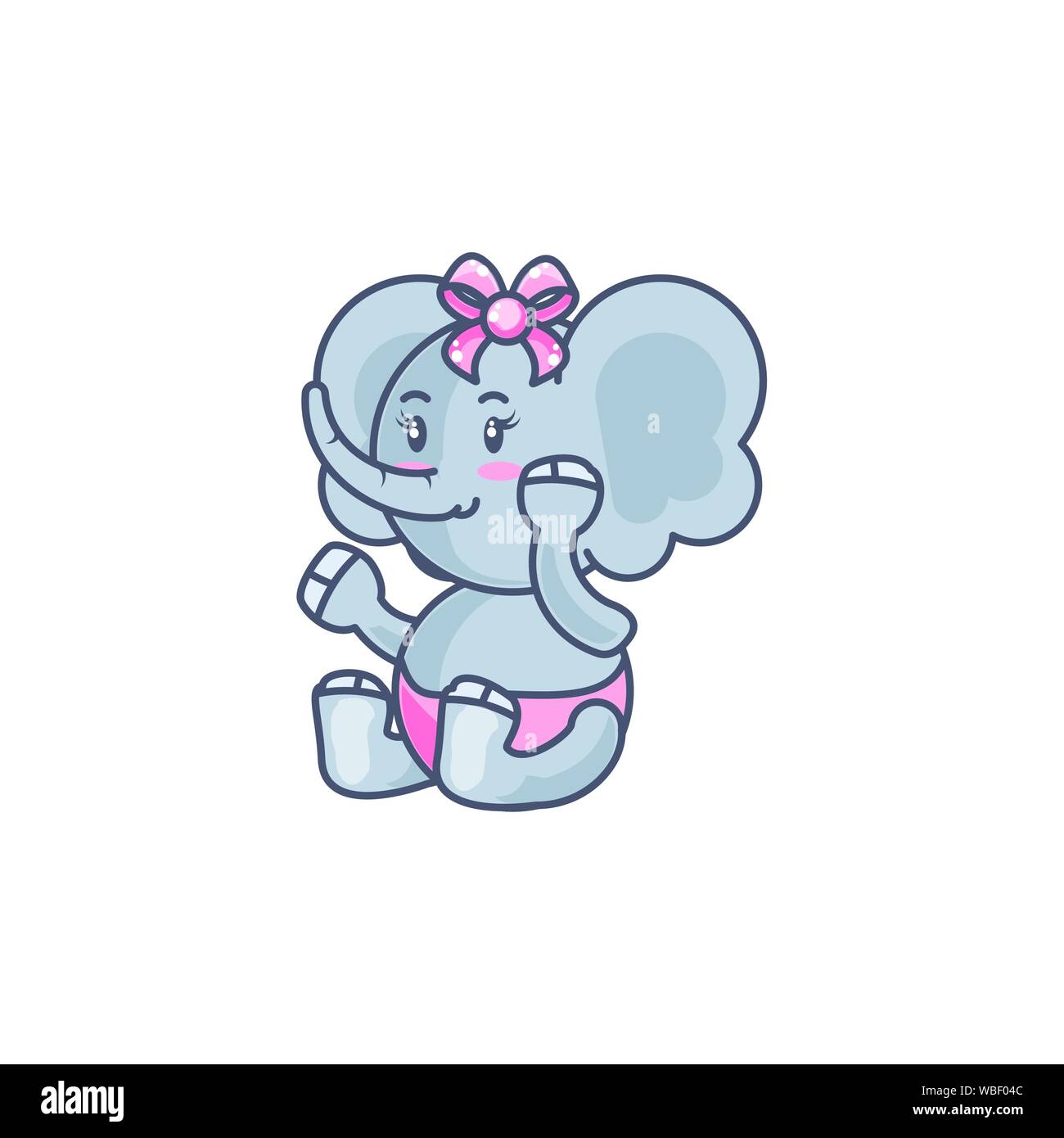 cute female elephant baby animal vector illustration design Stock ...