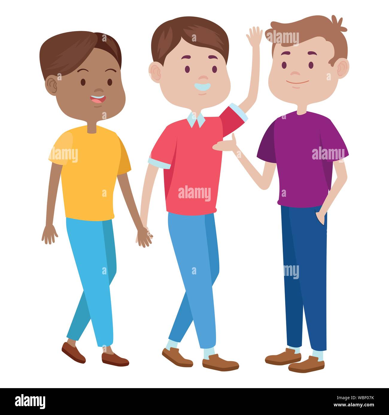 Teenagers friends smiling and greeting cartoons Stock Vector Image ...