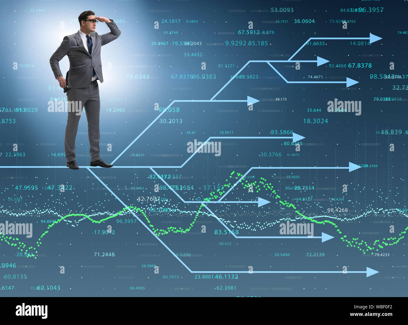 The businessman thinking of different career paths Stock Photo - Alamy