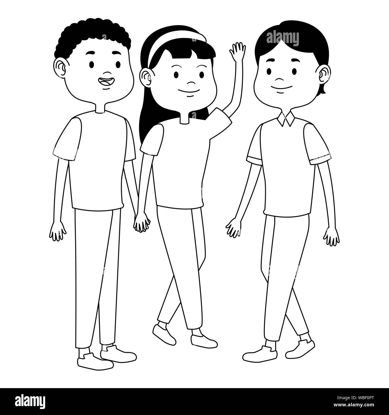 Teenagers greeting Black and White Stock Photos & Images - Alamy