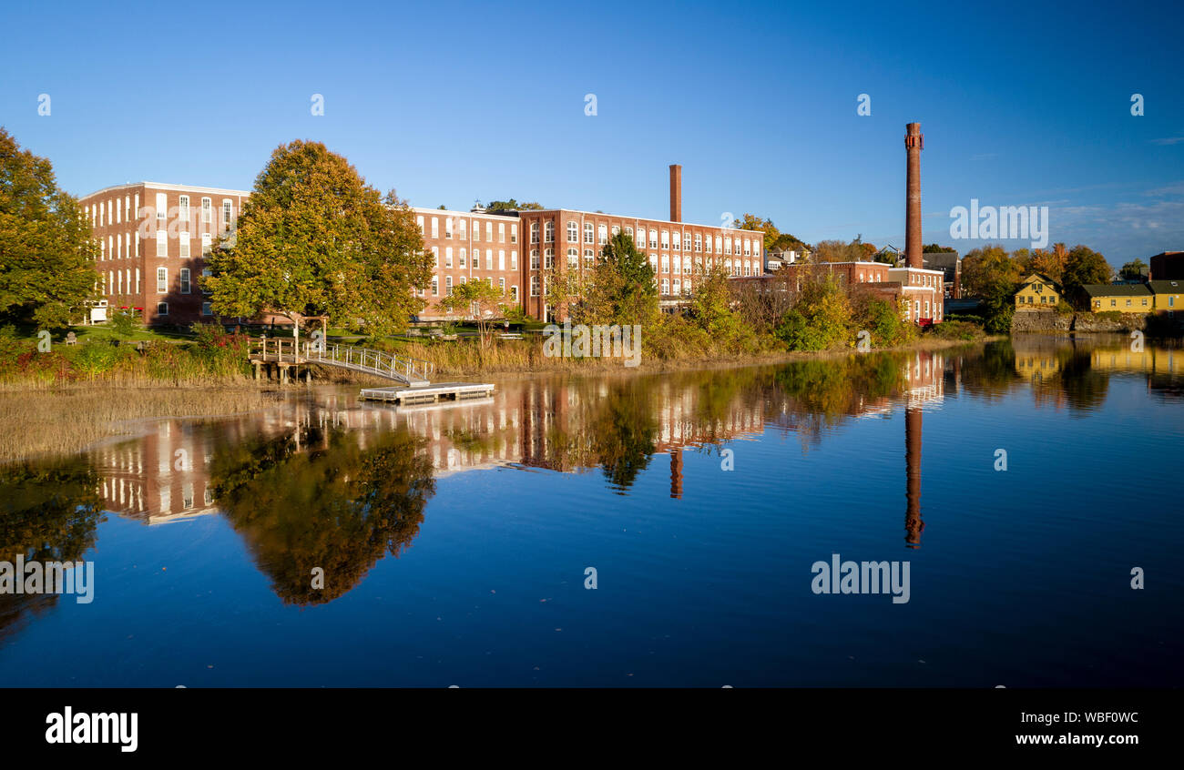 A 19th century textile mill has been renovated for modern use, seen ...
