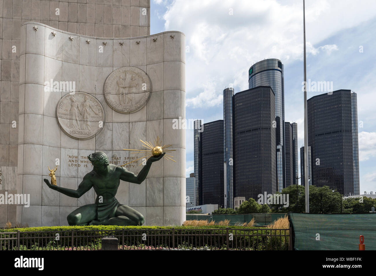 The Spirit of Detroit monument by artist Marshall Fredericks in Detroit ...