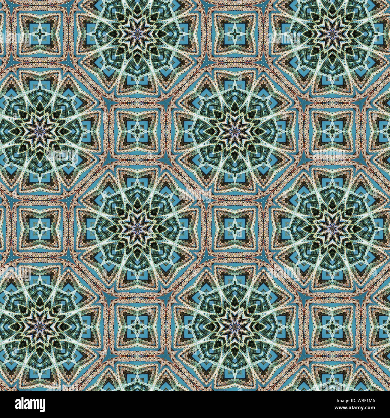 Interesting shapes and colors create a symmetrical design pattern that ...