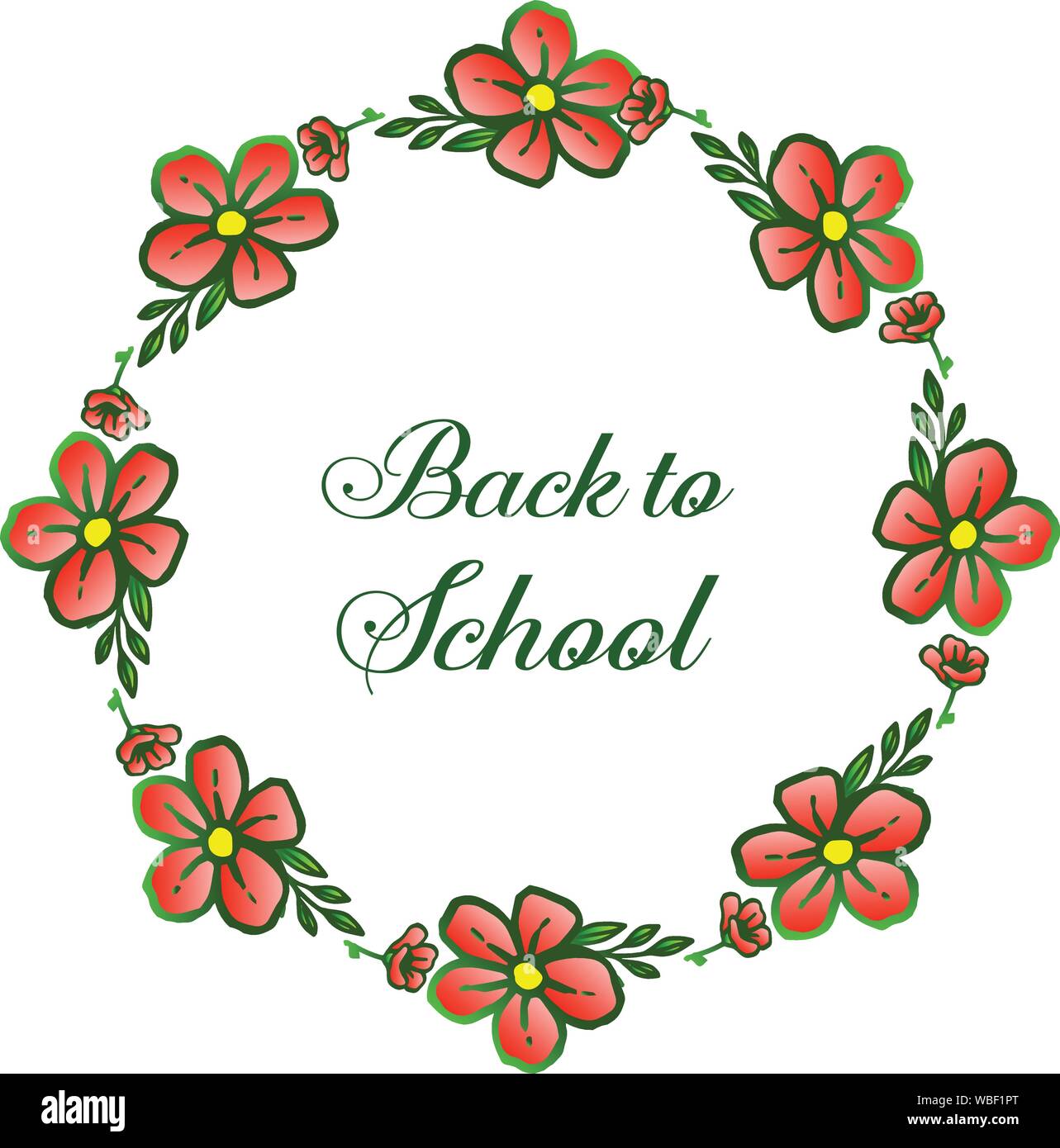 Back to school background with orange flower frame blooms. Vector Stock ...