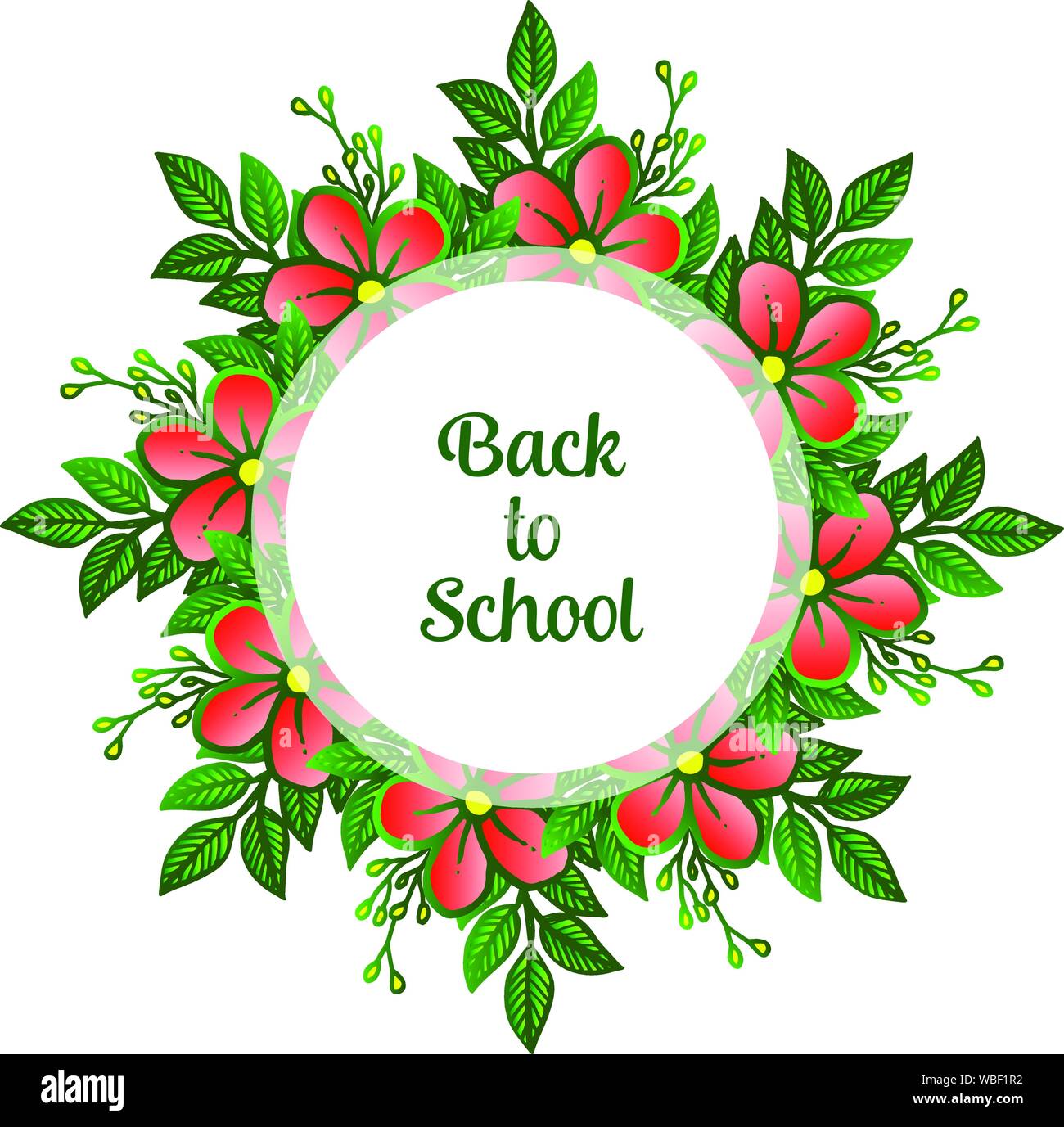 Back to school background with orange flower frame blooms. Vector Stock ...